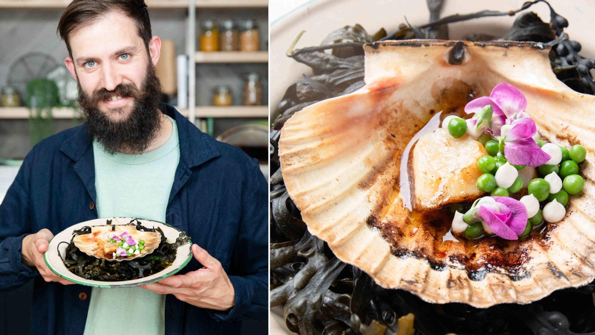 Orkney Scallops, English Peas, Smoked Cod's Roe Recipe | Gozney – Gozney